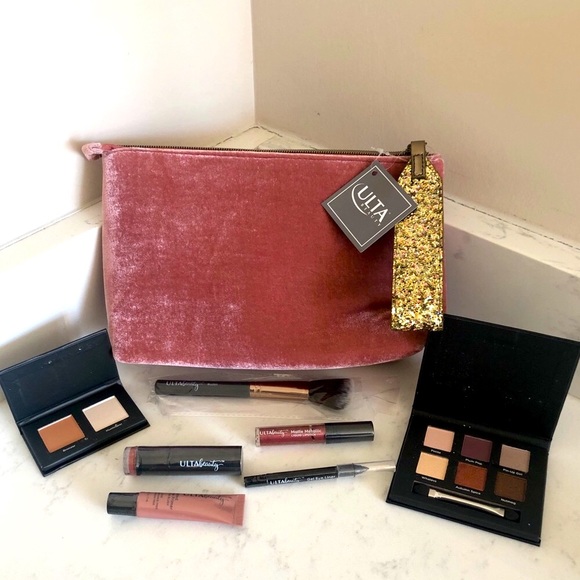 Ulta Beauty | Makeup | 8x Ulta New Ulta Items In Rosy Pink Velvet Bag ...